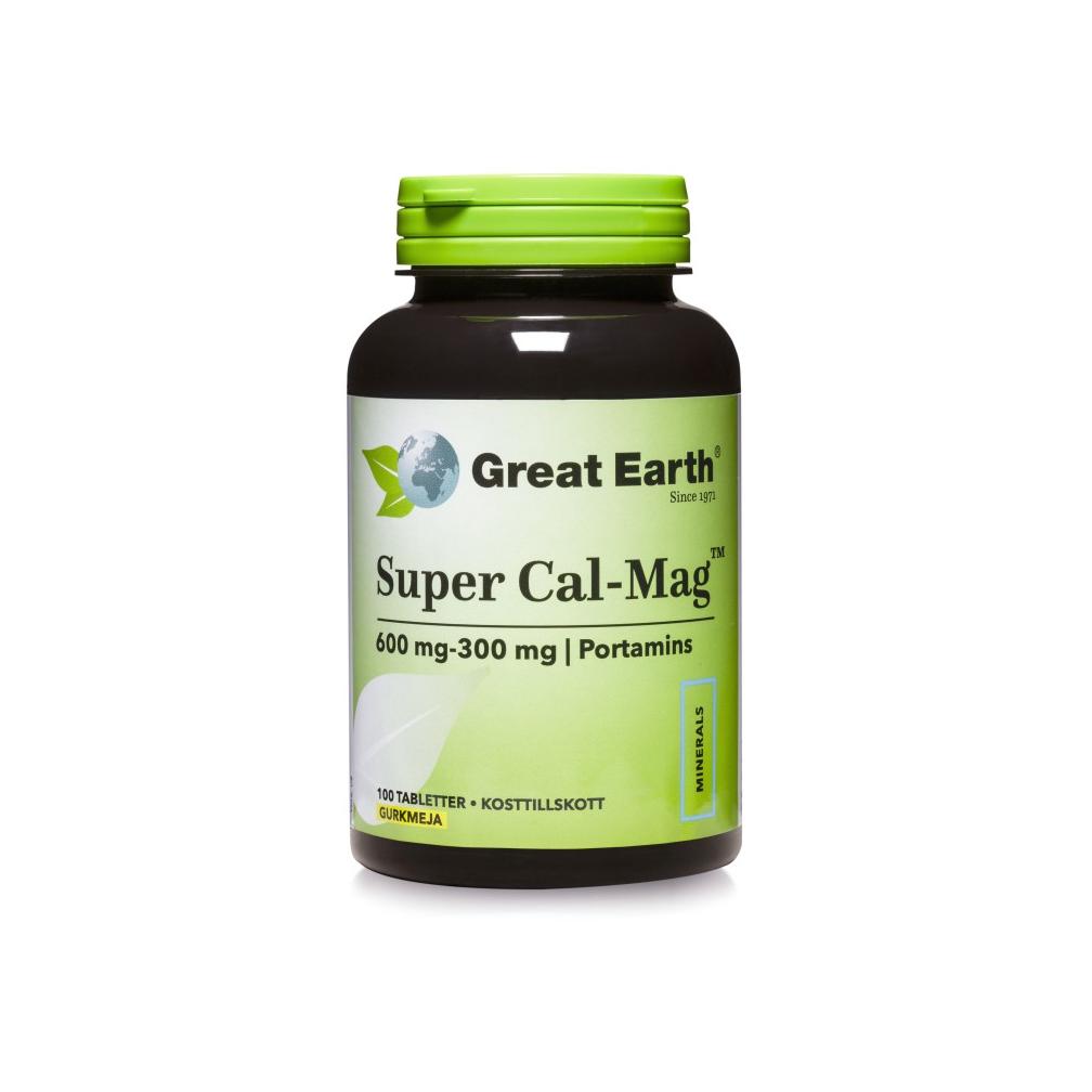 Great Earth Super Cal-Mag 600/300 mg 100tabletter 超级钙片 – 裹一裹