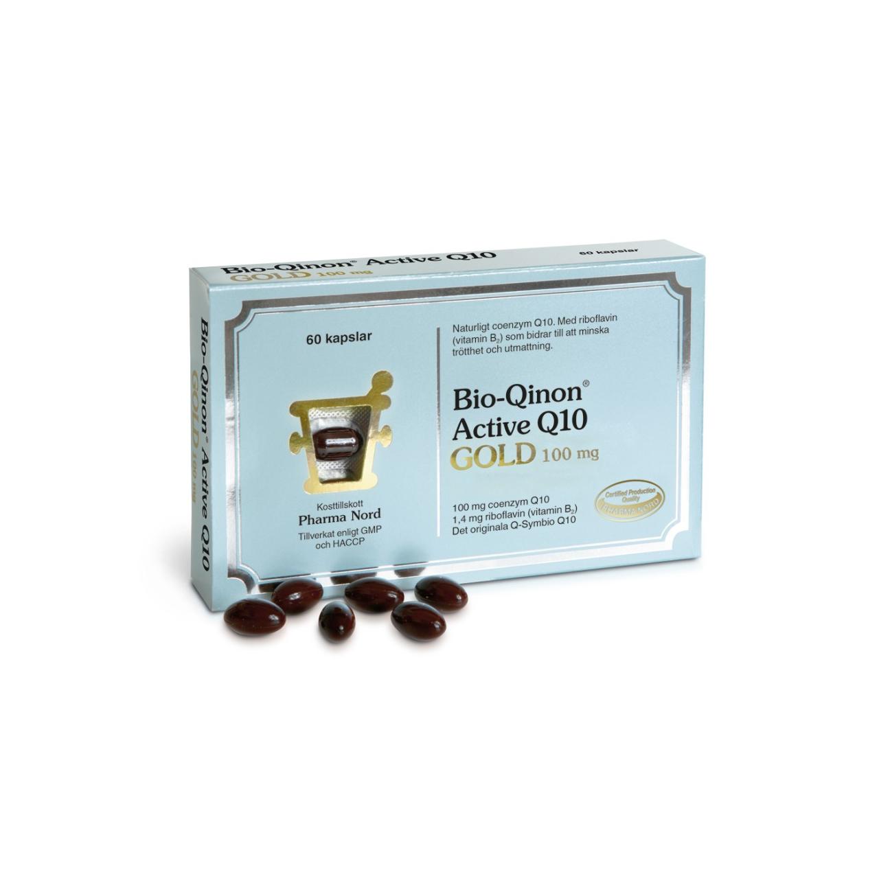 Pharma Nord Bio-Qinon Active Q10 Gold 100 mg, 60 kapslar辅酶Q10 – 裹一裹