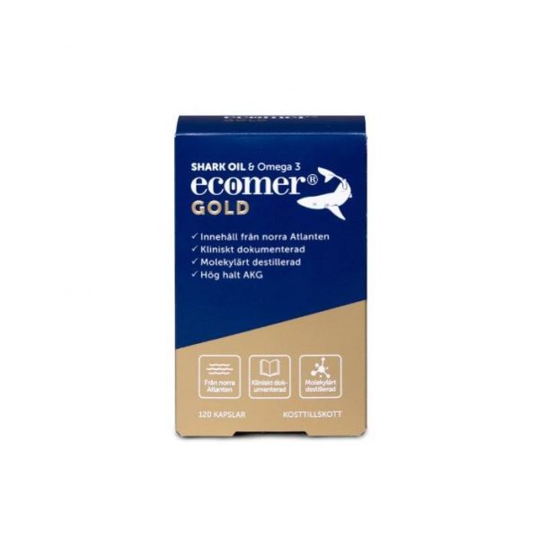 ECOMER gold shark liver oil 120 kapslar 鲨鱼油 – 裹一裹