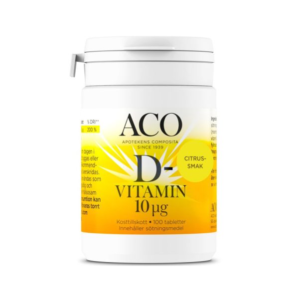 ACO D-vitamin 10 µg Citrussmak 100 tabletter – 裹一裹
