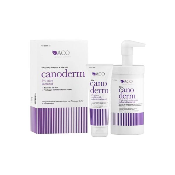 Canoderm kräm 5% burk med pump 500 g + 100 g – 裹一裹